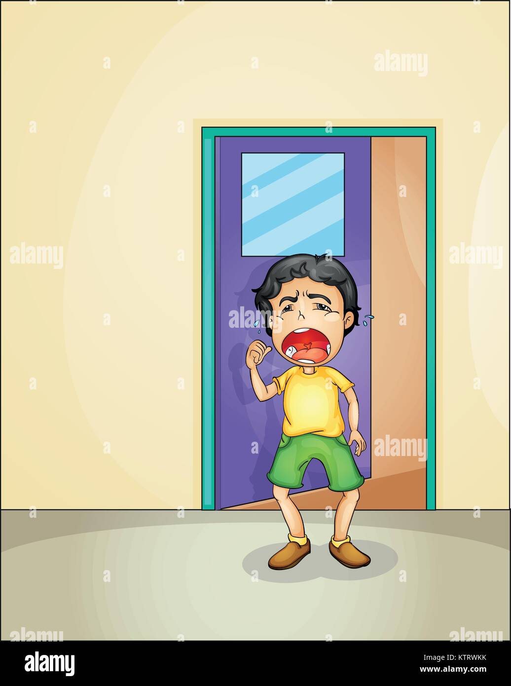 School boy crying classroom Stock Vector Images - Alamy
