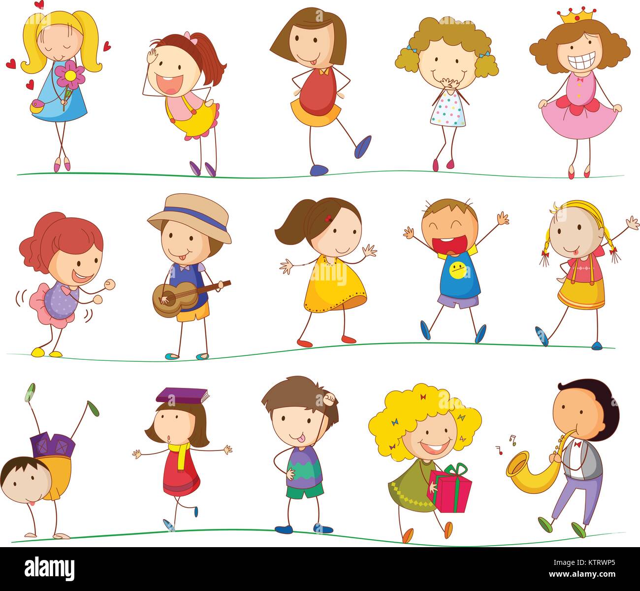 Illustration of simple kids playing Stock Vector Image & Art - Alamy