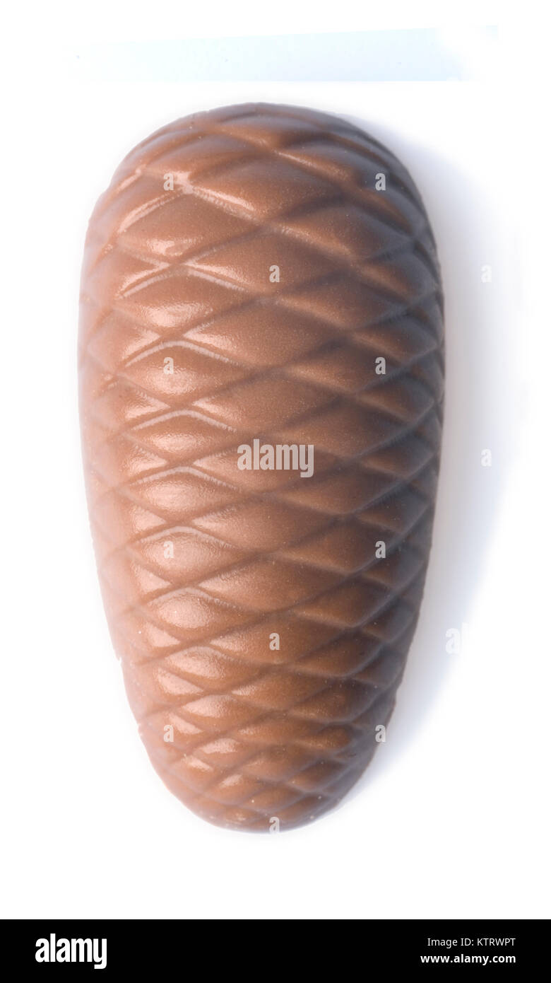 Chocolate praline, fir cone, isolated on white Stock Photo - Alamy