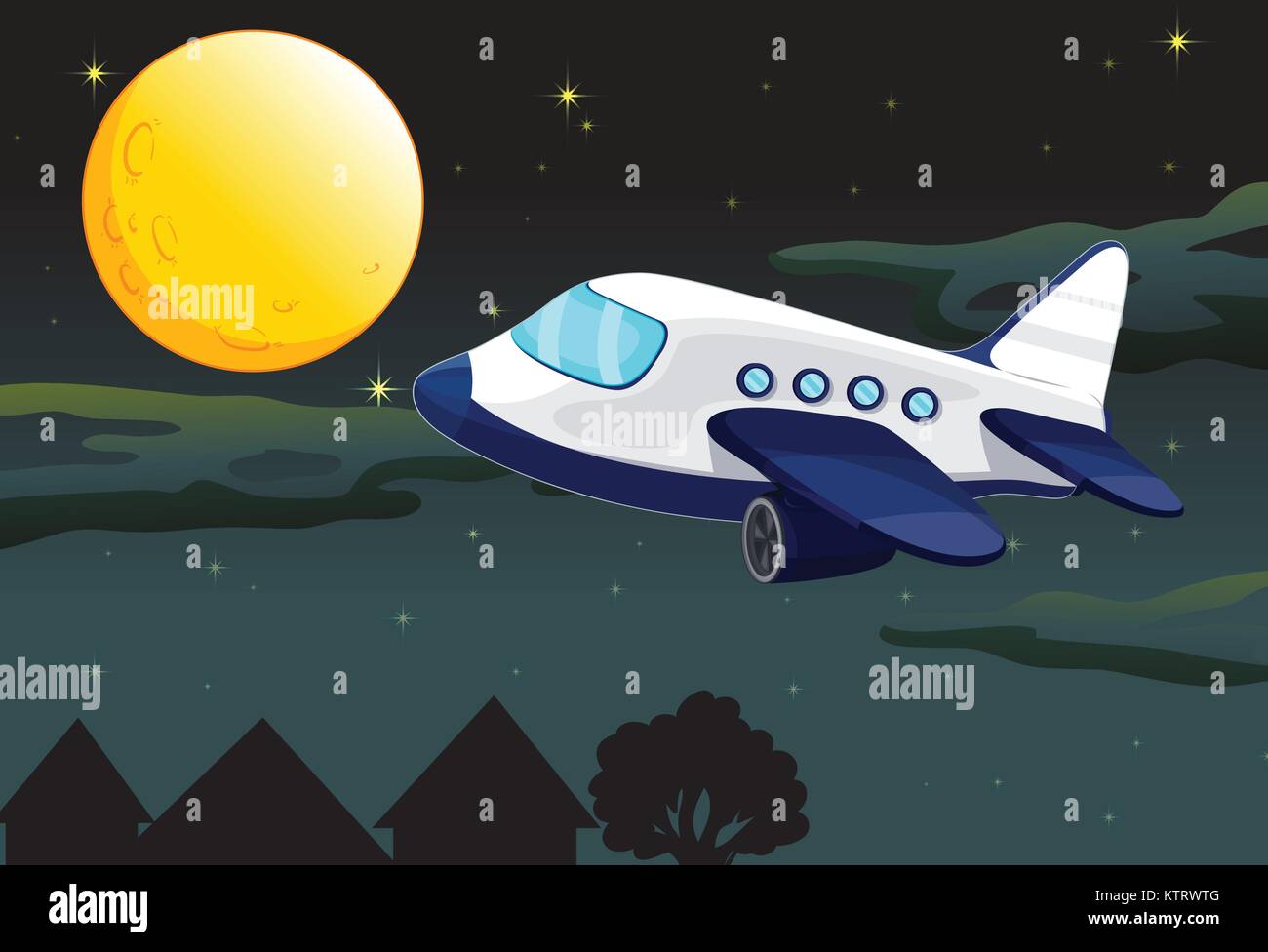 Pilot and cockpit and night Stock Vector Images - Alamy