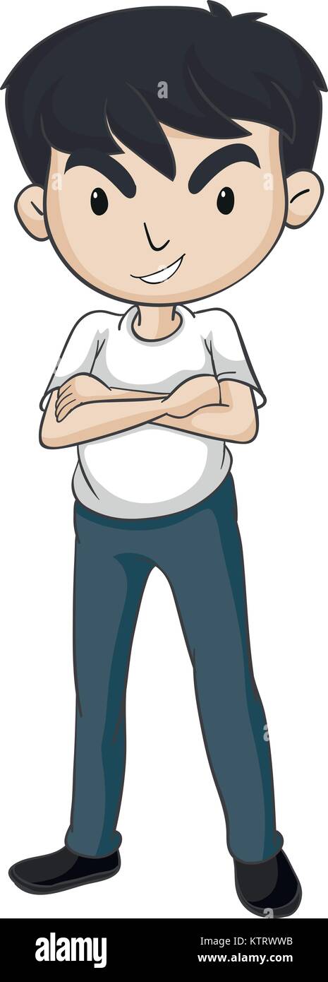 illustration of a boy on a white background Stock Vector Image & Art ...