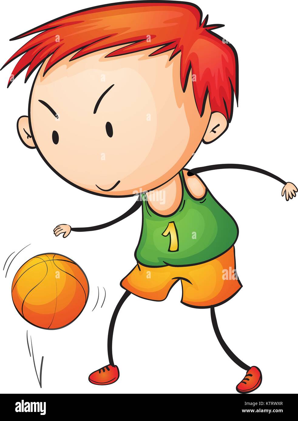 Illustration of a young basketballer Stock Vector Image & Art - Alamy