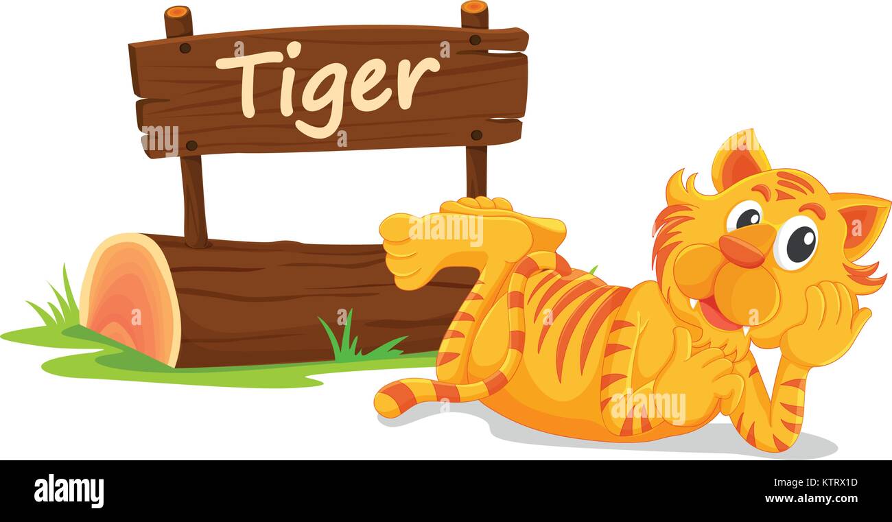 Wooden sign word zoo illustration hi-res stock photography and images ...