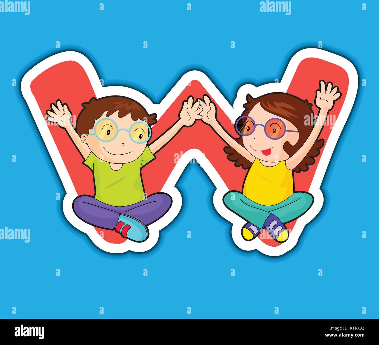 Illustrated alphabet letter series with kids Stock Vector Image & Art ...