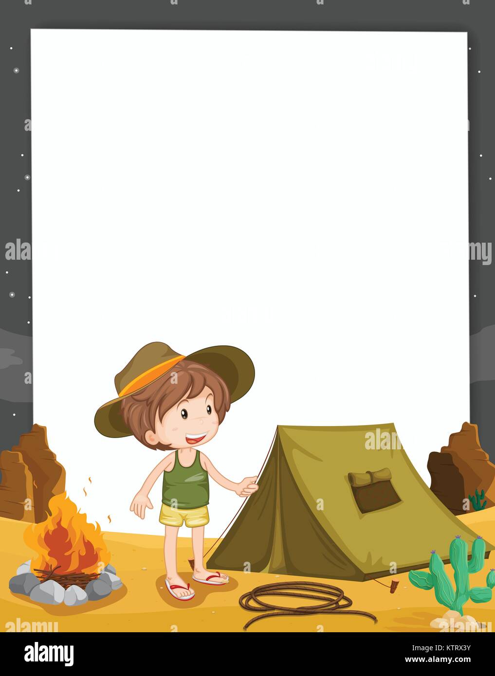Illustration of camping on paper Stock Vector Image & Art - Alamy