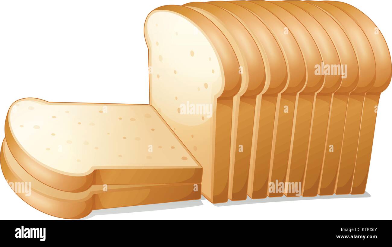 illustration of a bread slices on a white background Stock Vector Image ...
