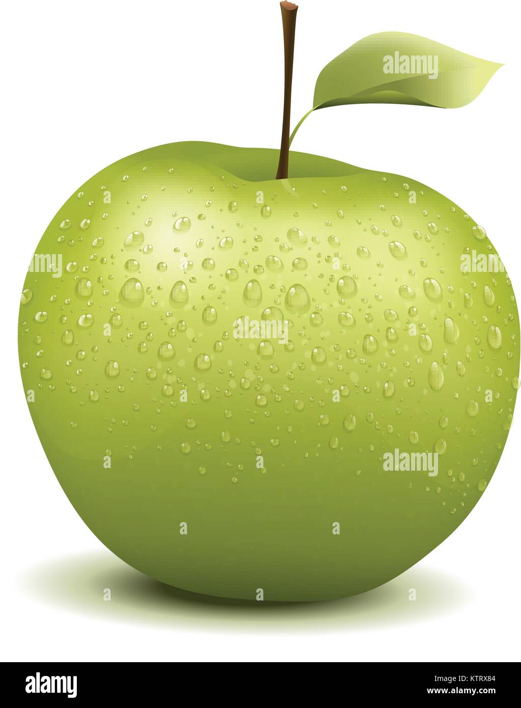 Illustration of a green wet apple Stock Vector Image & Art - Alamy