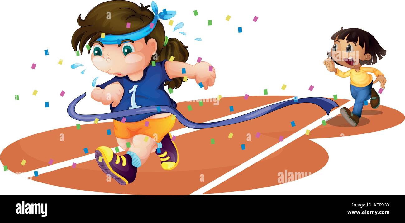 Children running race track Stock Vector Images - Alamy