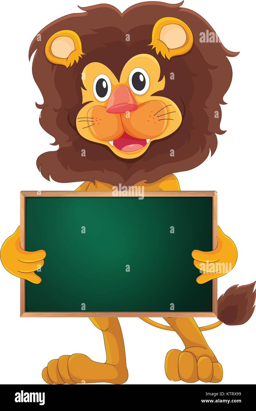 Illustration of a cartoon character holding a blank board Stock Vector ...