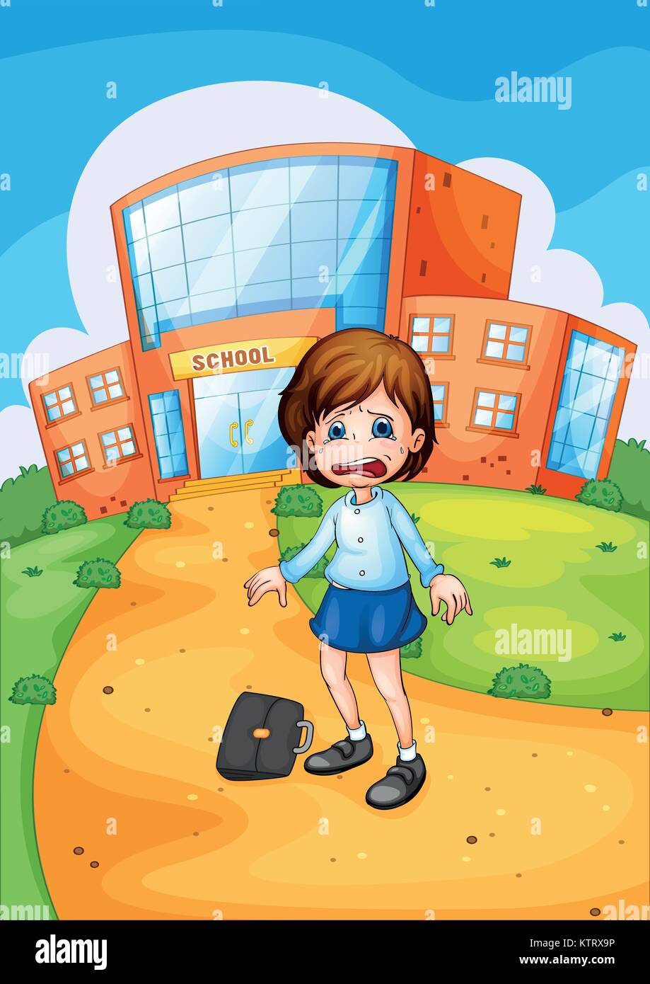 Children Crying At School Cartoon