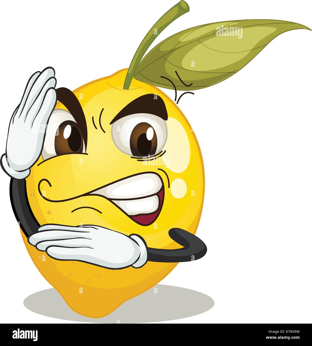 illustration of lemon smiley on white background Stock Vector Image ...