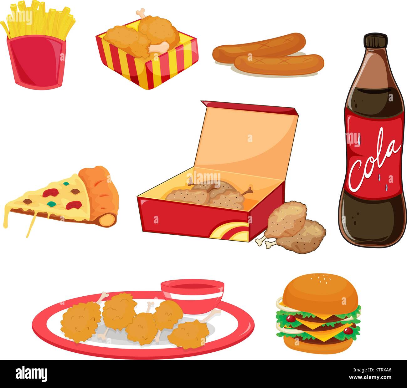 Illustration of junk food on white Stock Vector Image & Art - Alamy