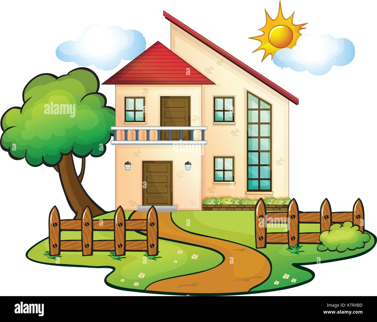 illustration of a house on a white background Stock Vector Image & Art ...