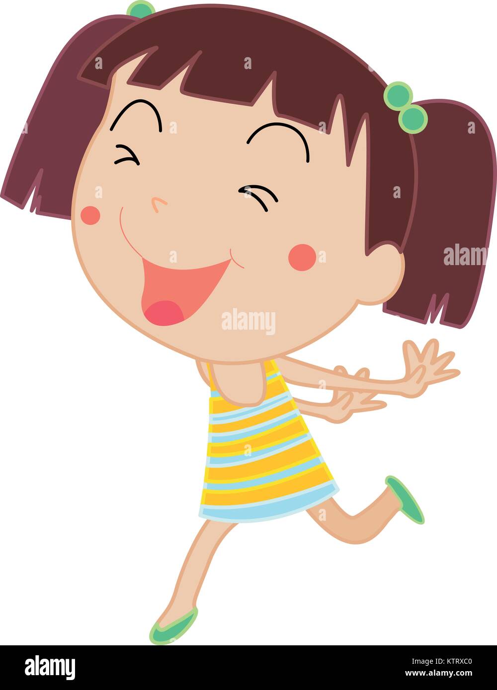 Preschool girl running Stock Vector Images - Alamy