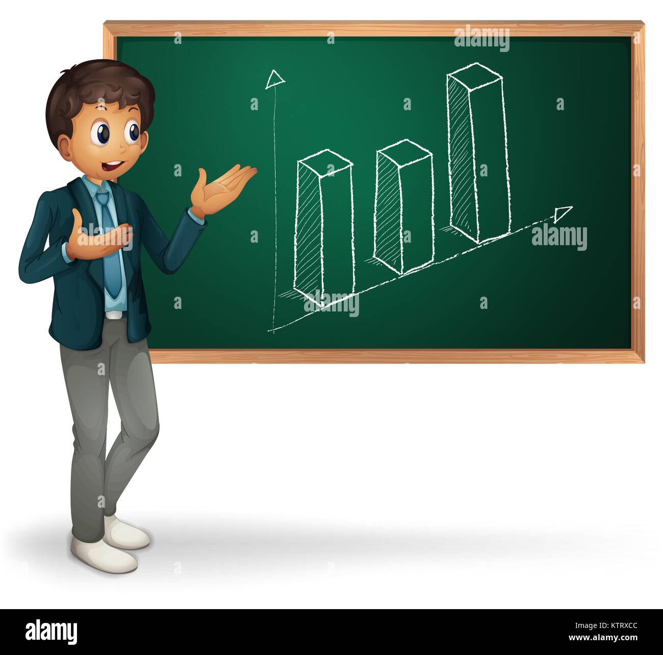 Businessman cartoon presenting on blackboard Stock Vector Image & Art ...