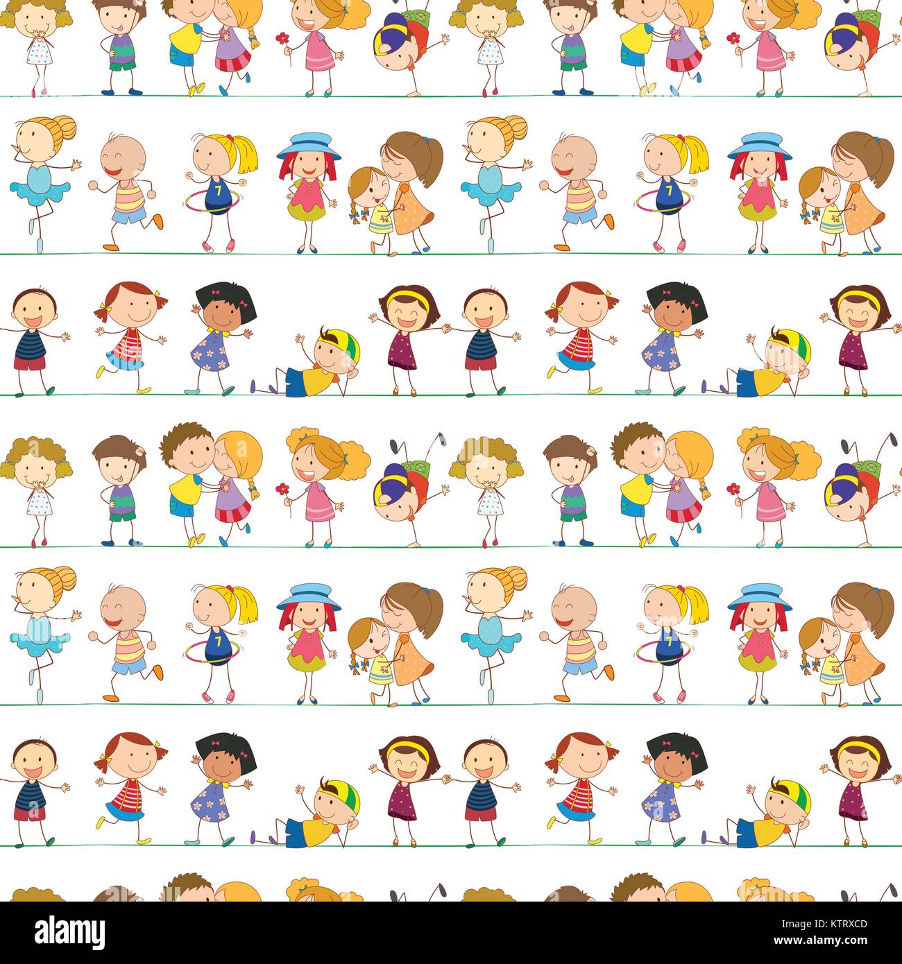Illustration of seamless children pattern Stock Vector Image & Art - Alamy