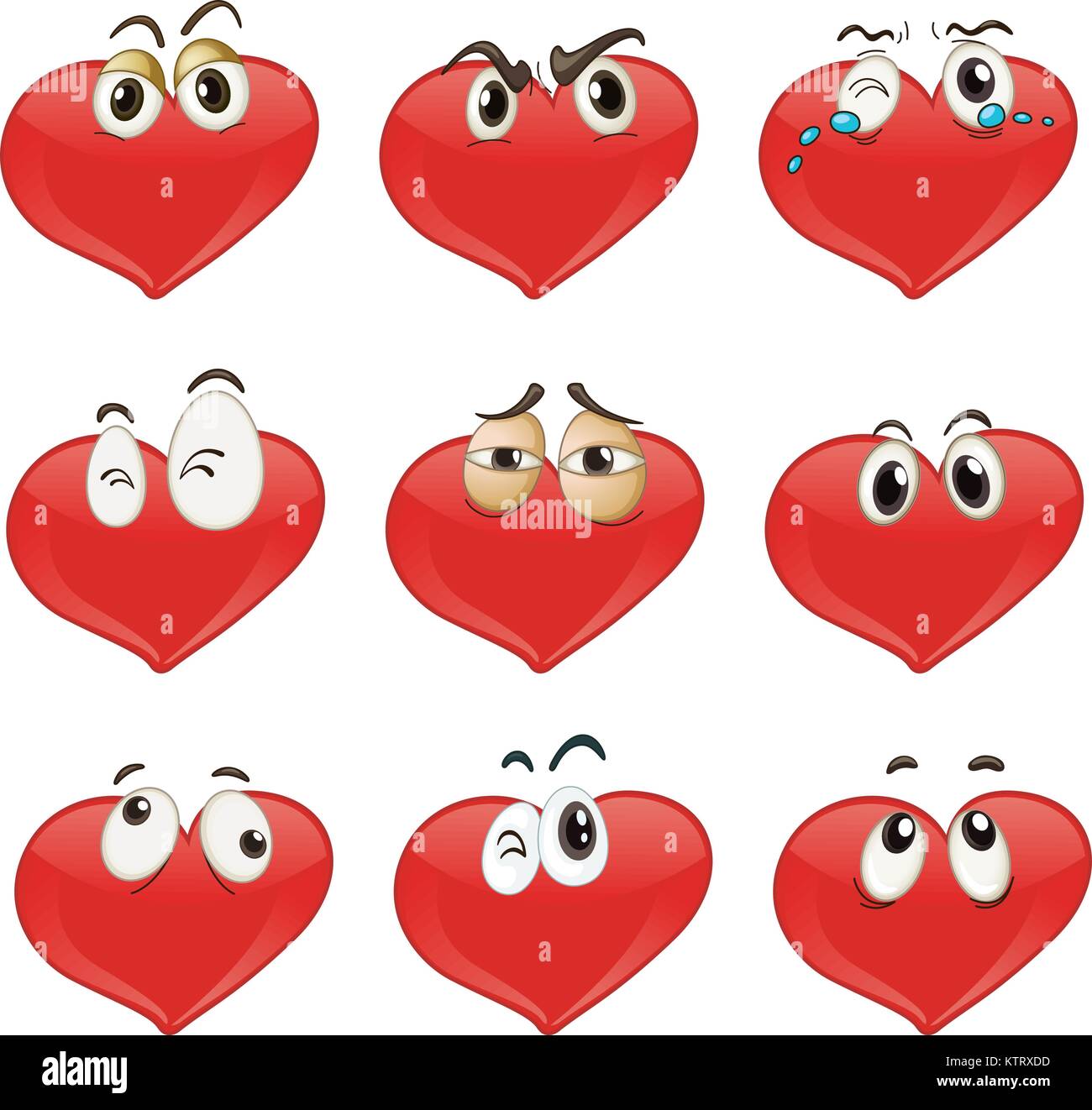 Illustrated set of heart characters Stock Vector Image & Art - Alamy