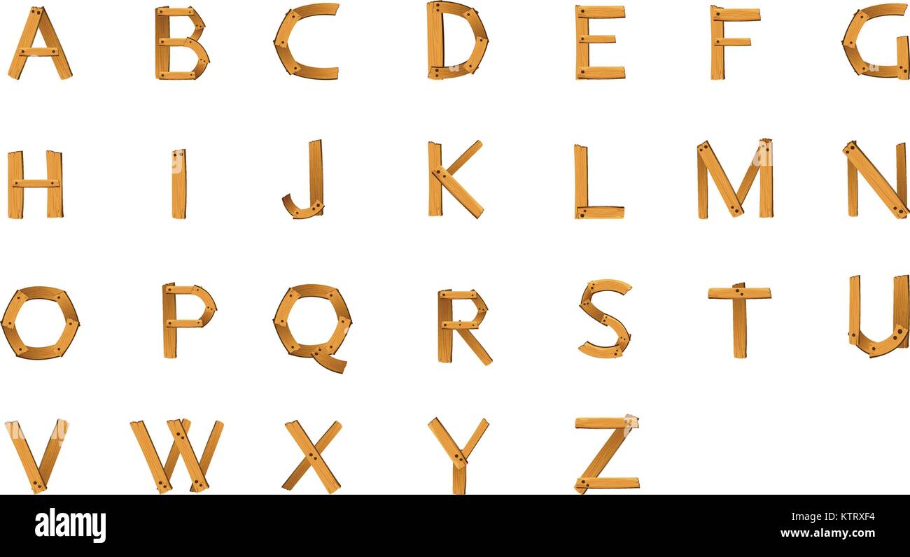 illustration of alphabets on a white background Stock Vector Image ...