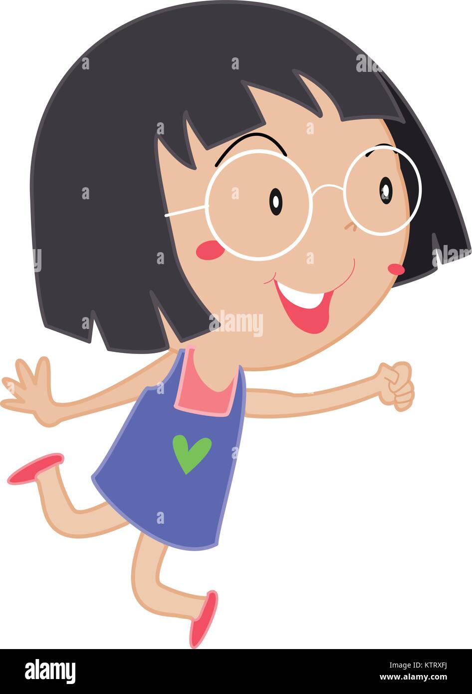Simple cartoon illustration of a cute girl Stock Vector Image & Art - Alamy