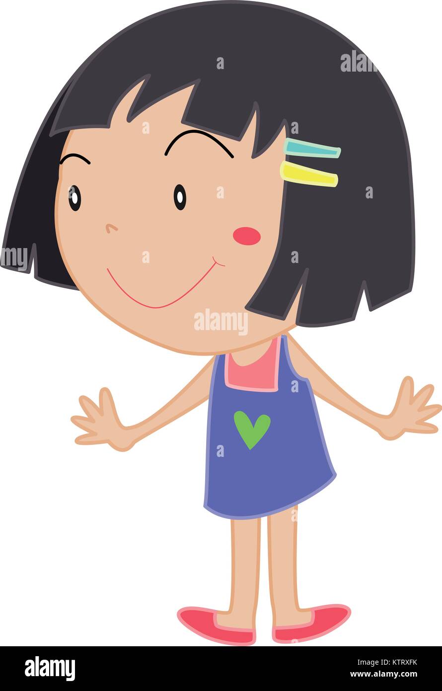Illustration of a cute girl Stock Vector Image & Art - Alamy