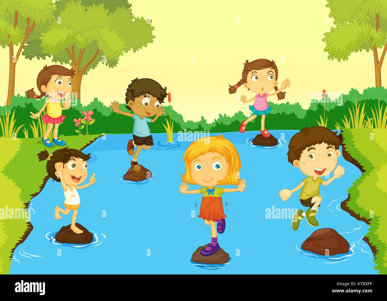 Illustration of children playing Stock Vector Image & Art - Alamy
