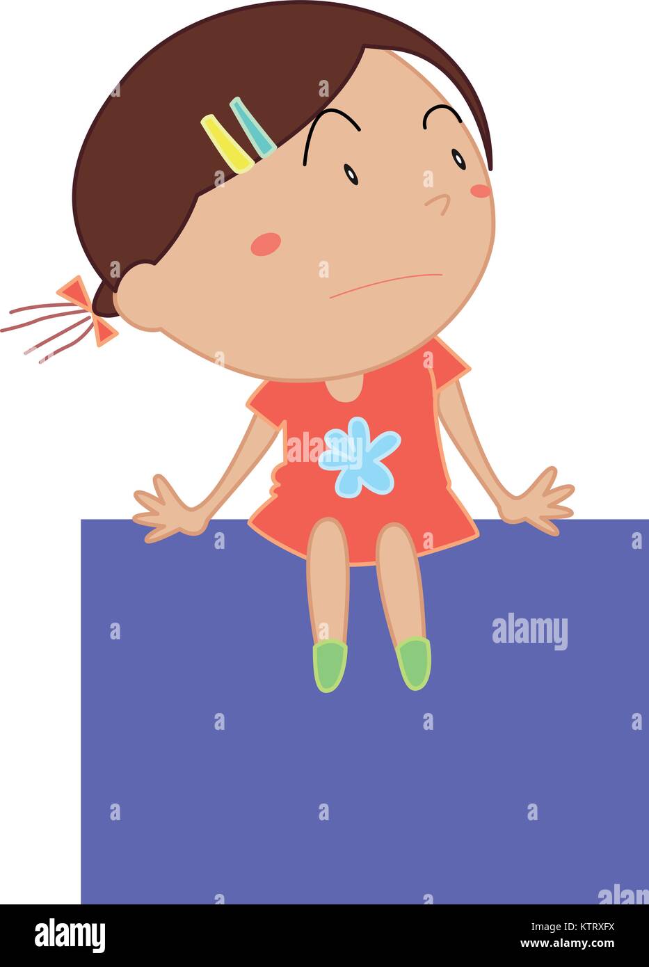 Simple cartoon illustration of a cute girl Stock Vector Image & Art - Alamy