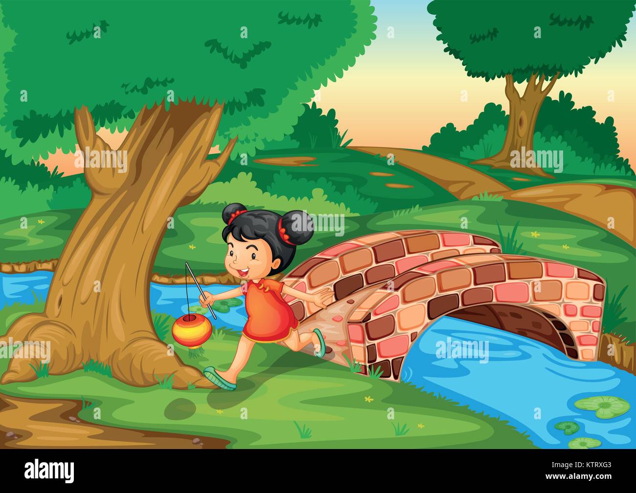 Illustration of a chinese girl running Stock Vector Image & Art - Alamy