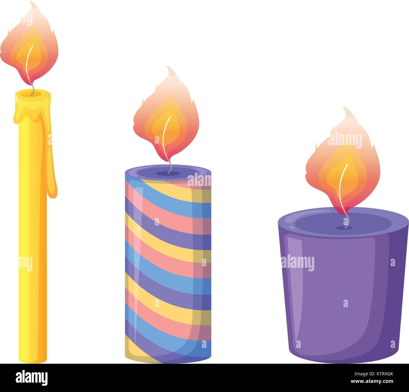 Illustration of three candles on white Stock Vector Image & Art - Alamy