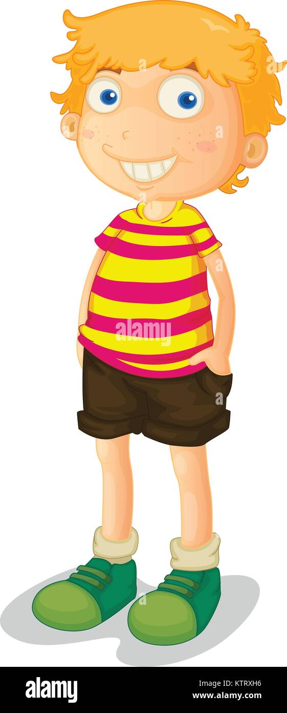illustration of a cute boy on a white background Stock Vector Image ...