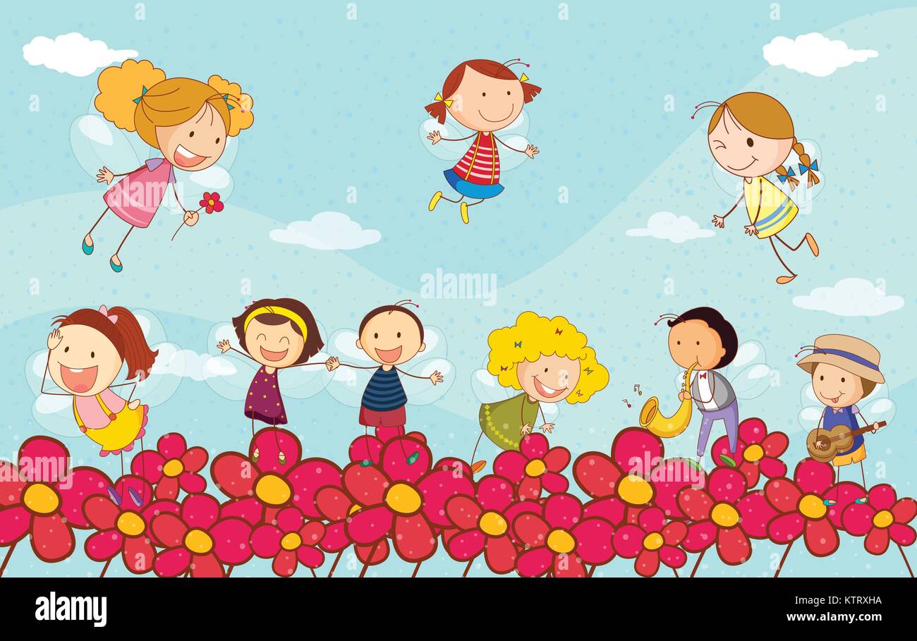 Illustration of kids playing together Stock Vector Image & Art - Alamy