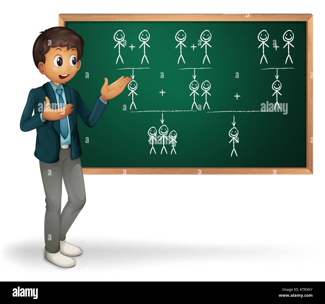 Businessman cartoon presenting on blackboard Stock Vector Image & Art ...