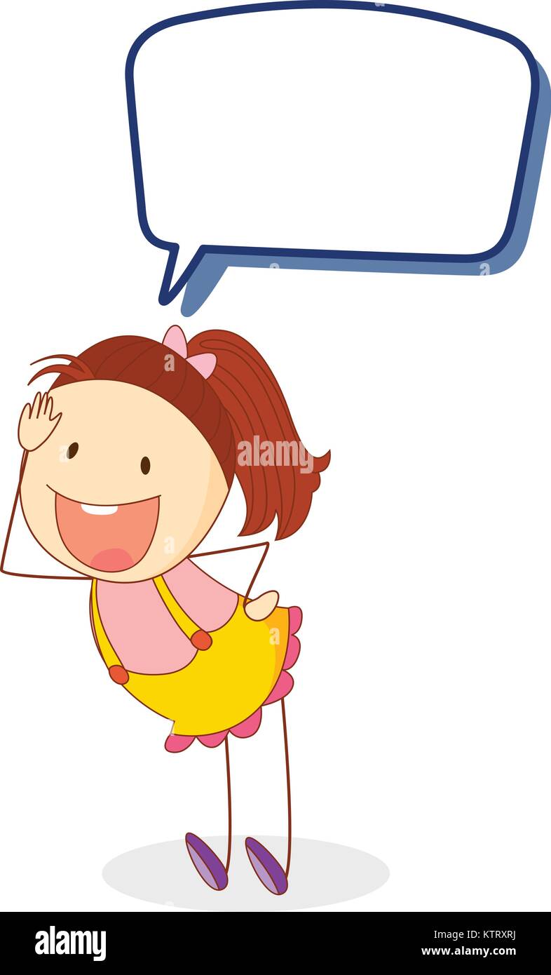 illustration of a girl and call out on a white background Stock Vector ...