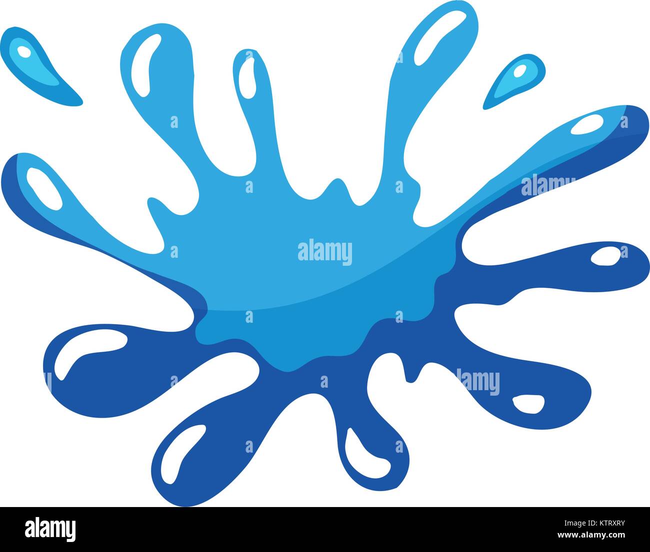 illustration of a blue color splash on a white background Stock Vector ...