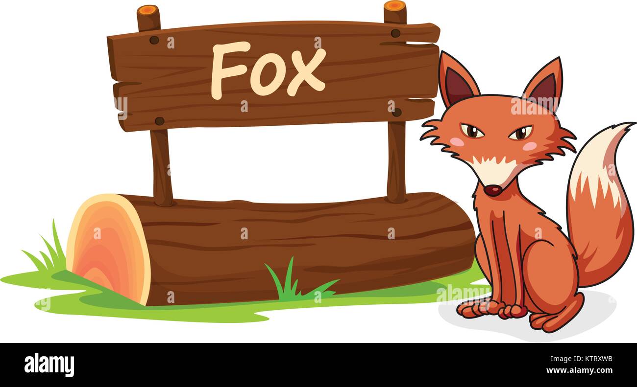 illustration of fox and name plate on a white Stock Vector Image & Art ...