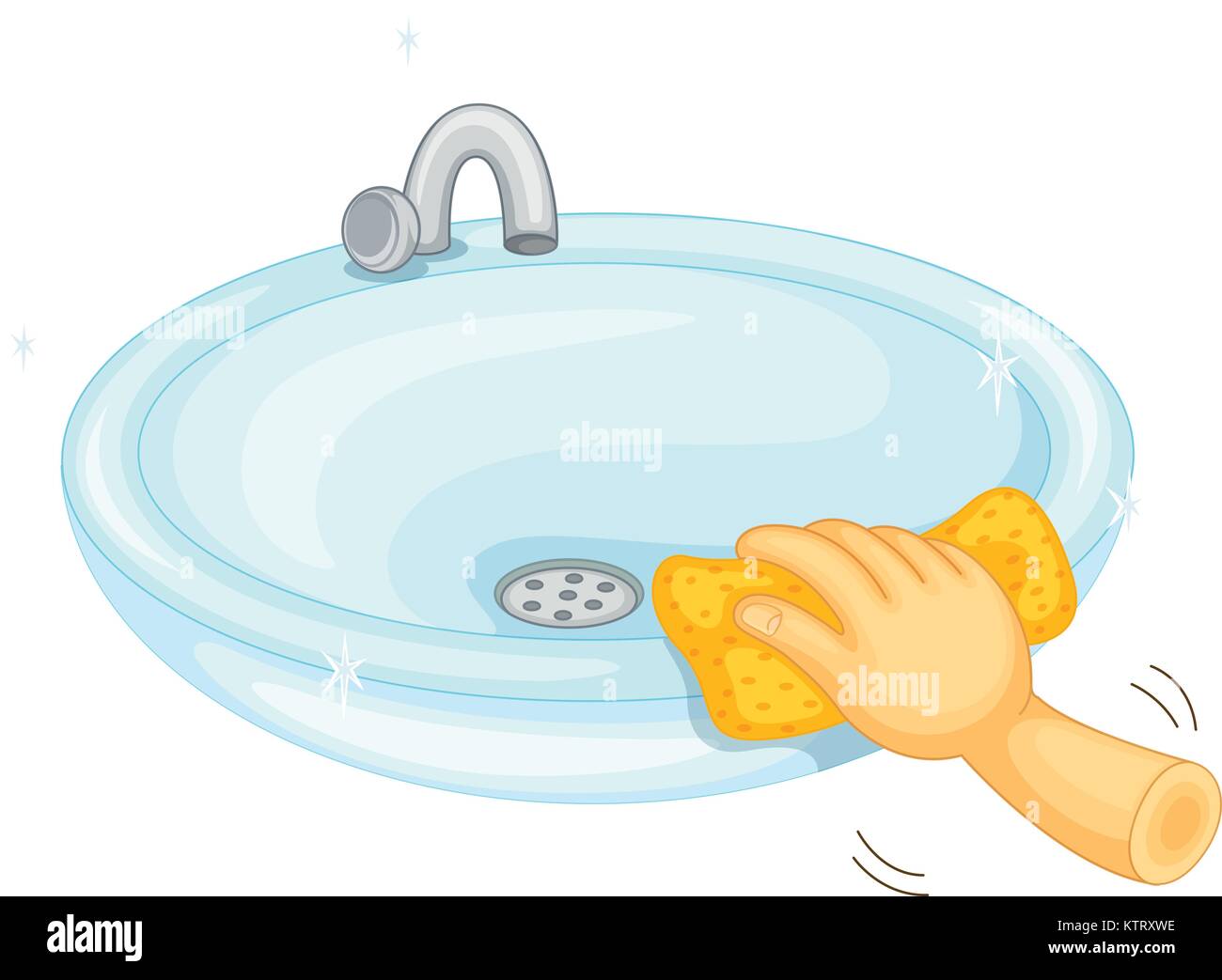 Illustration of cleaning a basin Stock Vector Image & Art - Alamy