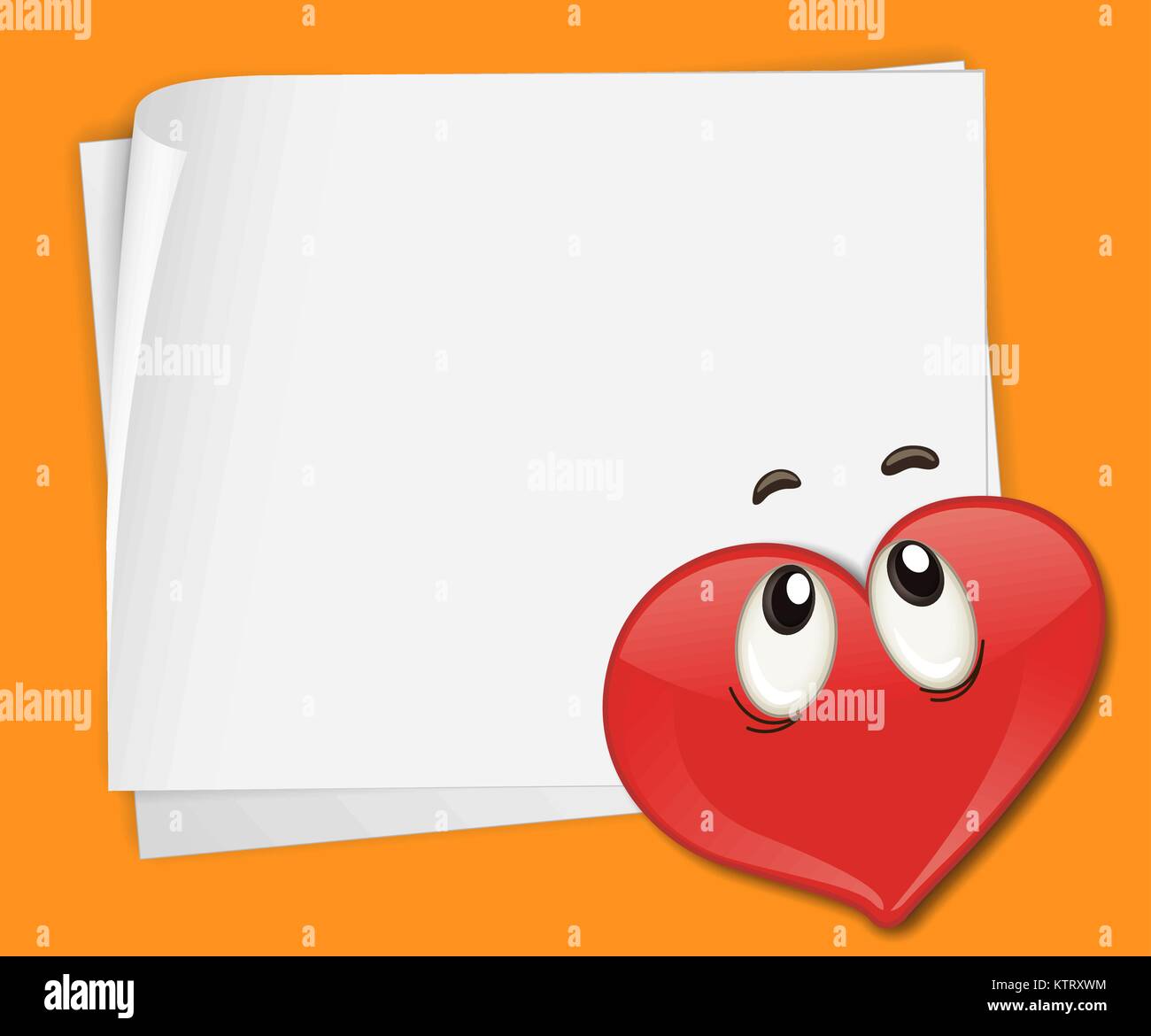 Illustration of heart on paper Stock Vector Image & Art - Alamy