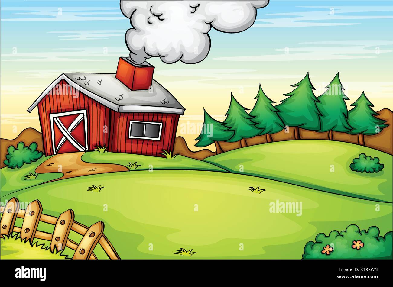 Illustration of an empty farm Stock Vector Image & Art - Alamy