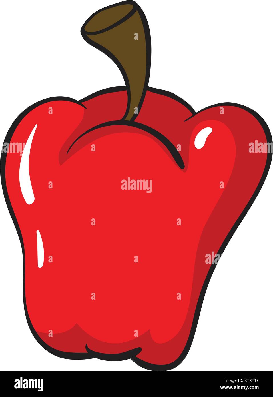 illustration of a red capsicum on white background Stock Vector Image ...