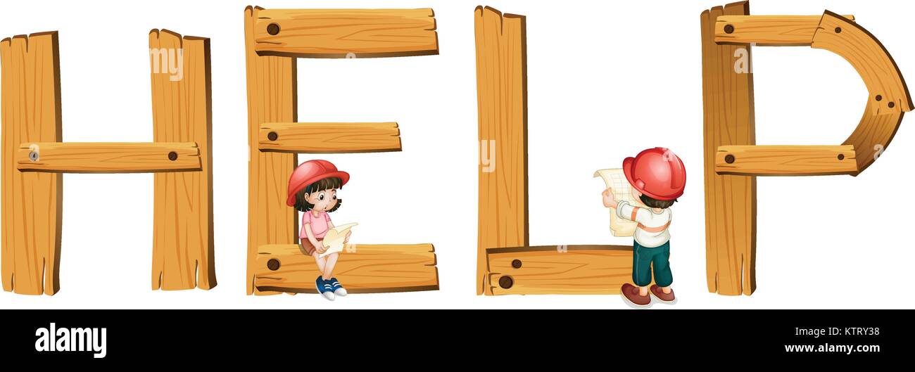 illustration of english word help on a white background Stock Vector ...