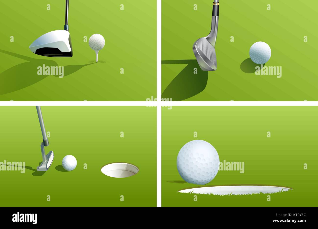 Illustration of various golf shots Stock Vector Image & Art - Alamy