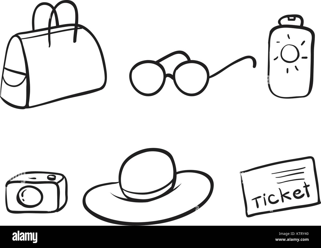 illustration of various objects on a white background Stock Vector ...