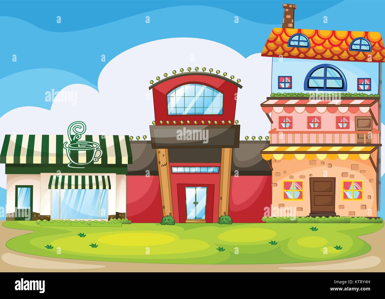 illustration of a three different building types Stock Vector Image ...