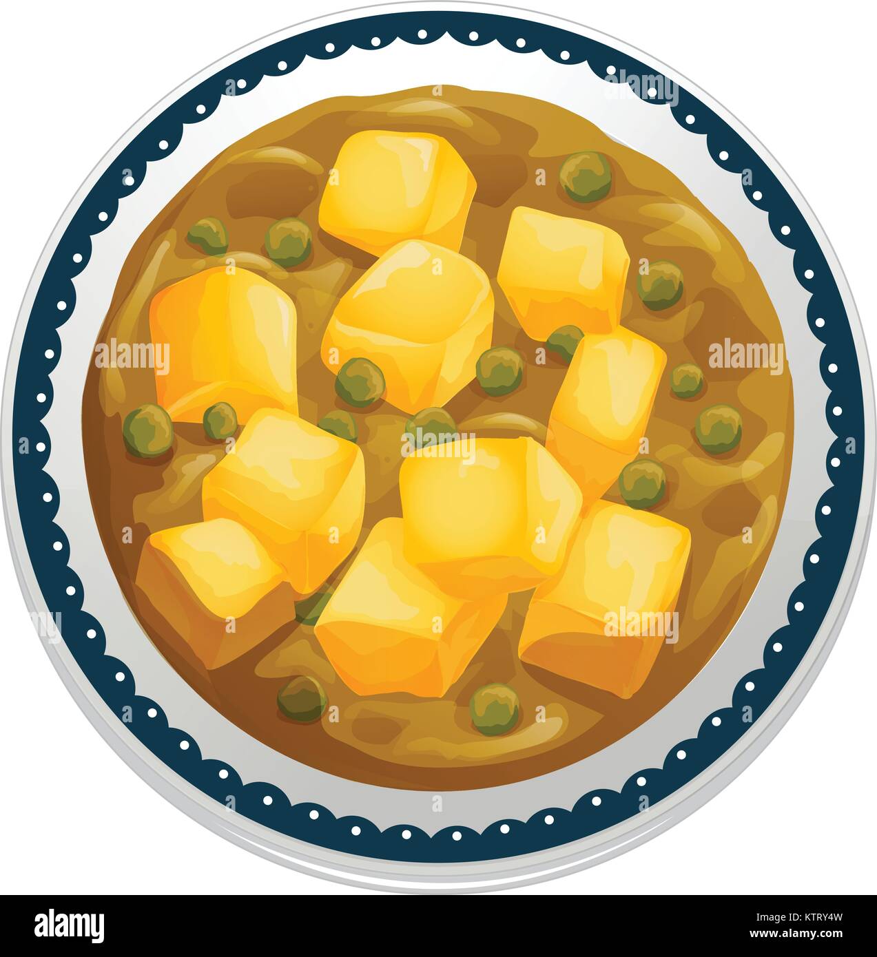 illustration of a paneer curry on a white Stock Vector Image & Art - Alamy