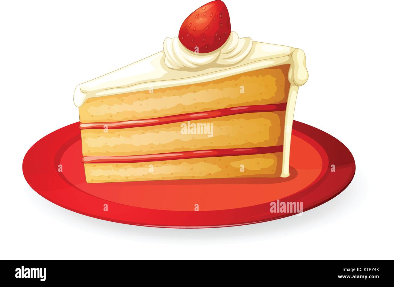 illustration of a pastry in red dish on white Stock Vector Image & Art ...