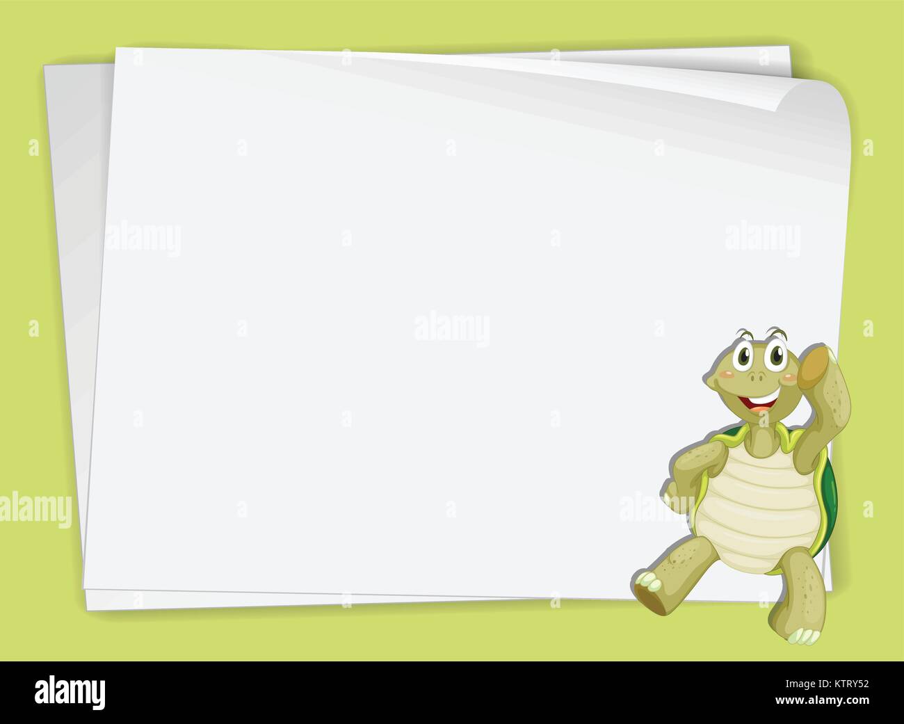 Illustration of a turtle on paper Stock Vector Image & Art - Alamy