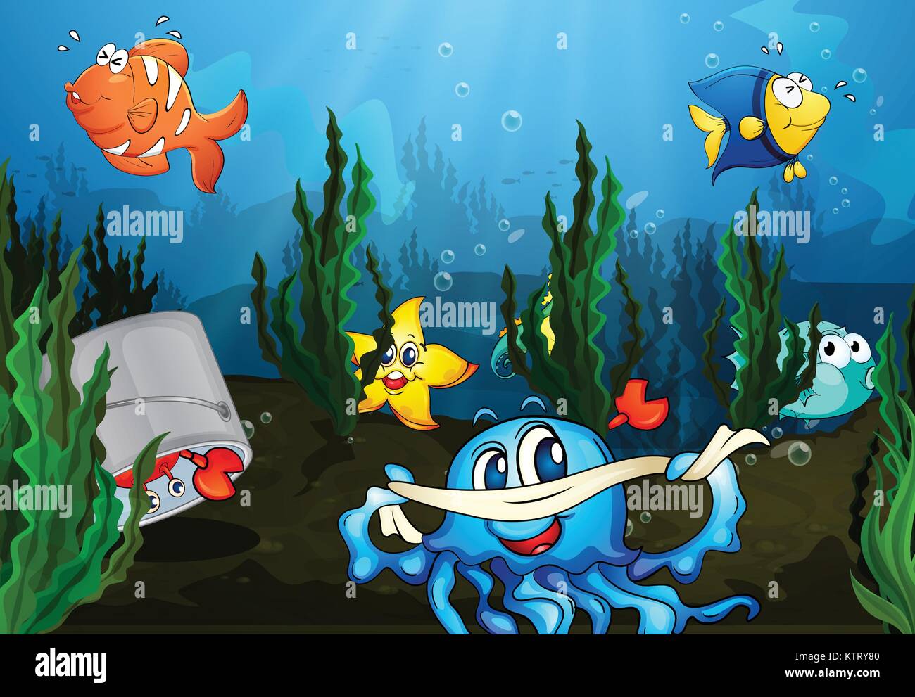 Ocean floor scene Stock Vector Images - Alamy