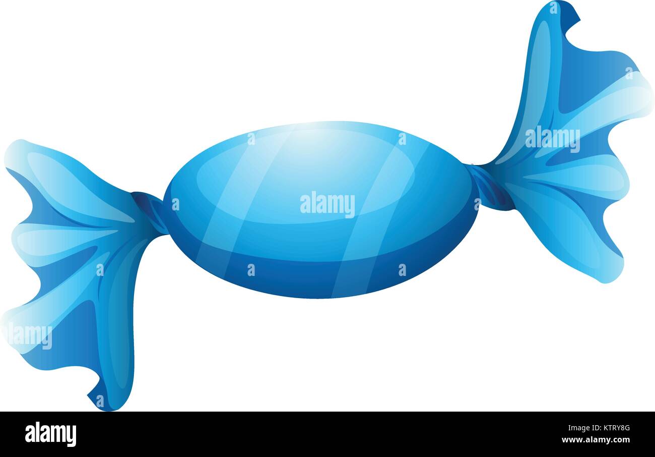 illustration of a blue candy on a white background Stock Vector Image ...