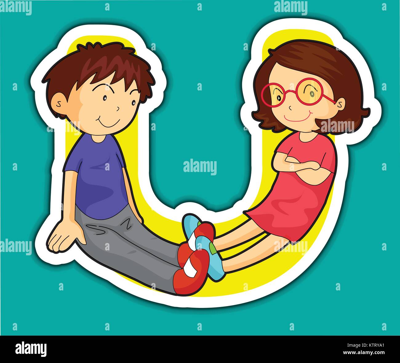 Illustrated alphabet letter series with kids Stock Vector Image & Art ...