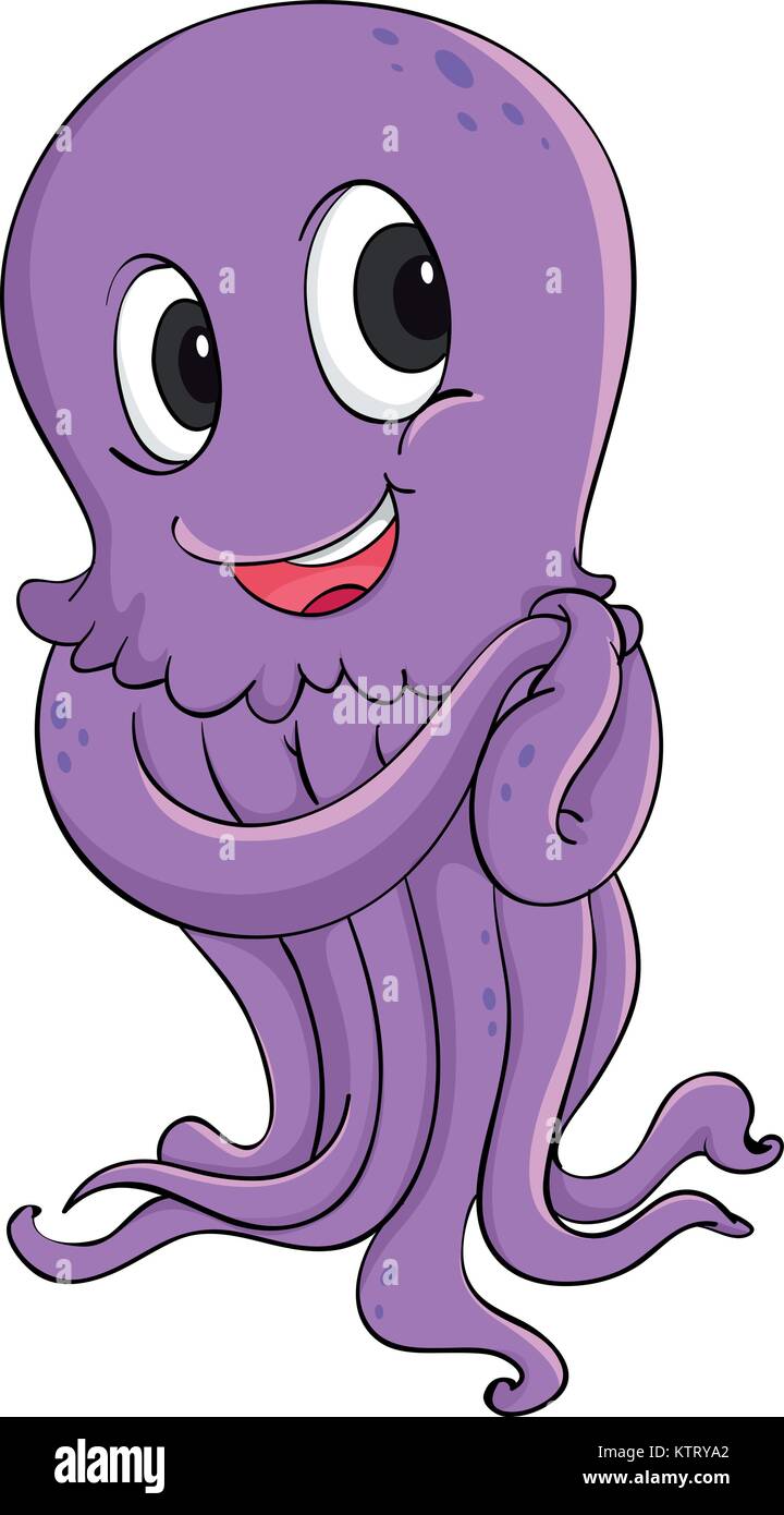 Purple octopus on a white background Stock Vector Image & Art - Alamy