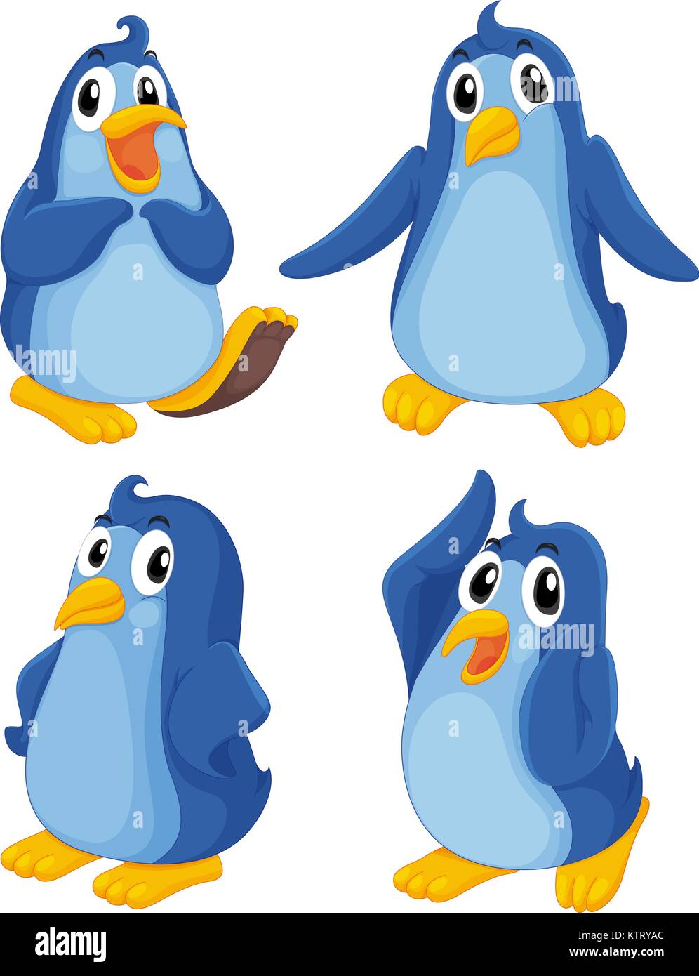 Illustraiton of blue penguins on white Stock Vector Image & Art - Alamy